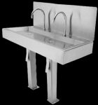 Knee operated hands free stainless steel basins