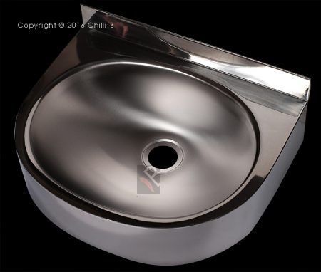 Oval A stainless steel wall hung industrial basin | Vandal proof basins