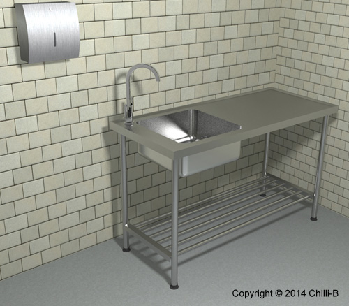 Single bowl catering sink