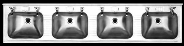 Stainless Steel multi-bowl basin | Industrial double & triple bowl ...