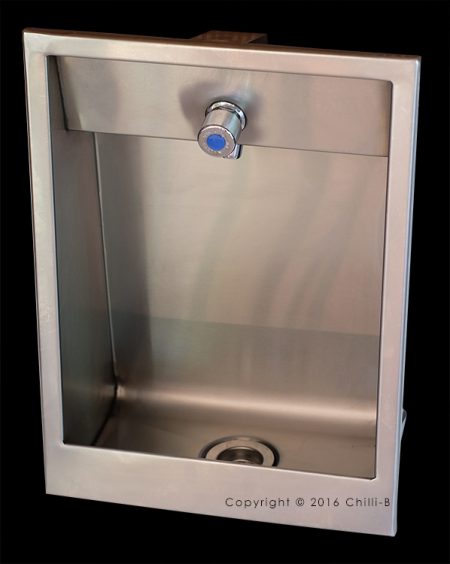 Recessed hand wash basin and drinking fountain combination