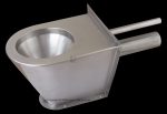 Stainless steel prison toilet with extended inlet & outlet pipes