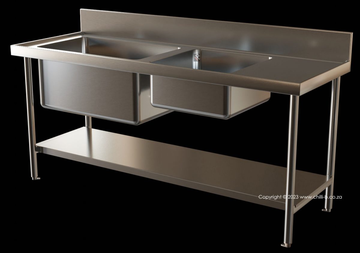 Double bowl preparation sink