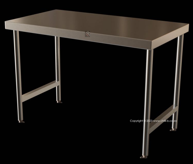 Stainless steel catering tables or worktops for commercial kitchens
