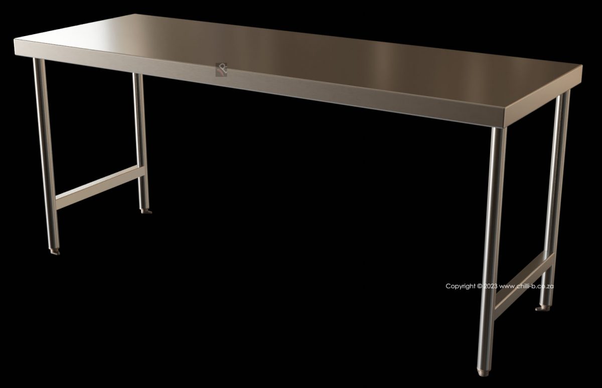 Stainless steel catering tables or worktops for commercial kitchens